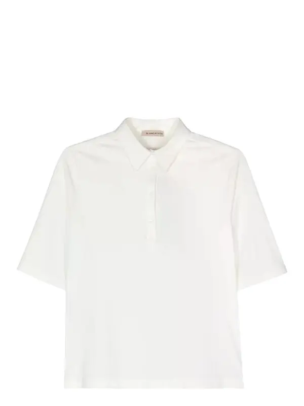 BLANCA VITA Half-button Polo Shirt - Neutrals