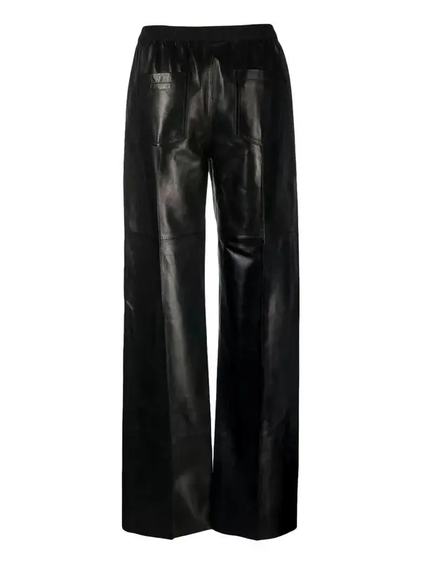 TOM FORD Logo-waistband Leather Trousers - Black