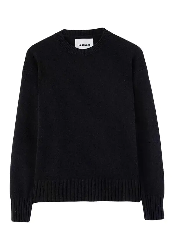 JIL SANDER Crew Neck Cashmere Jumper - Black