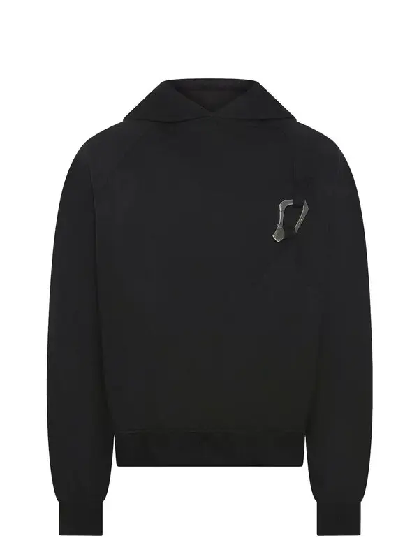 HELIOT EMIL Morphed Hoodie With Carabiner Attachment - Black