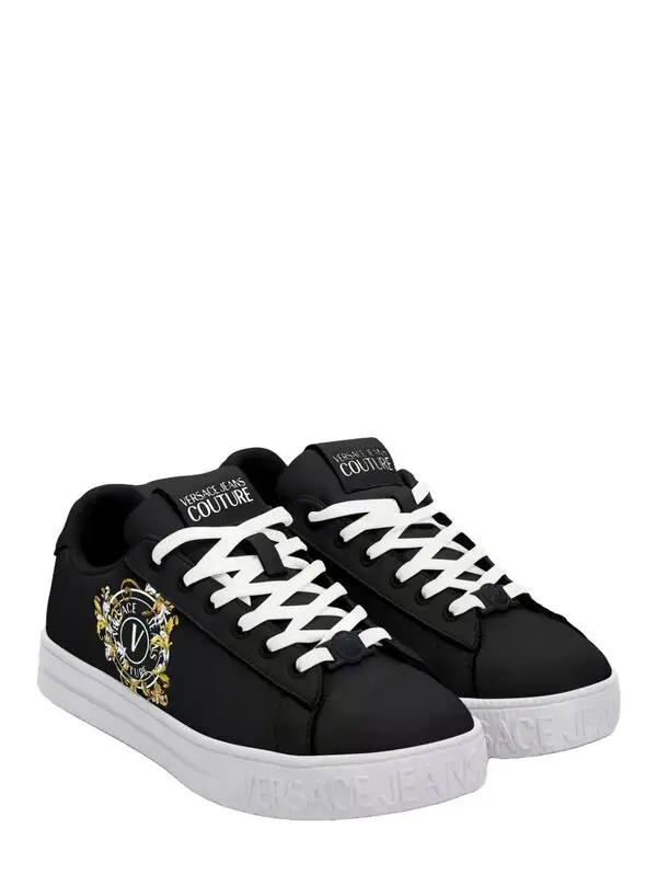 Versace Logo Detail Sneakers - Black