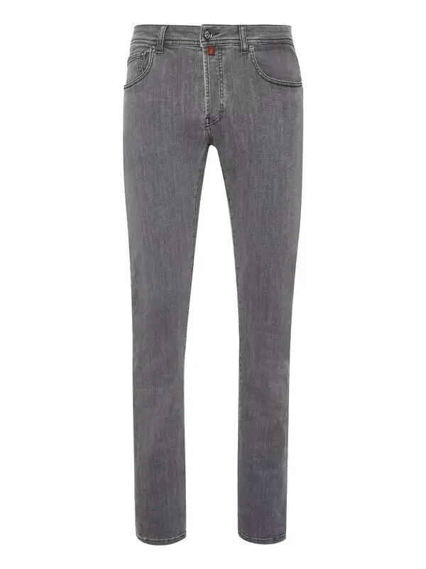 BILLIONAIRE Low-rise Straight-leg Jeans In Medium Stretch-cotton - Grey