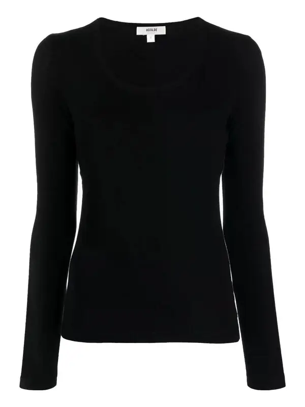 AGOLDE Scoop Neck Lyocell Blend Jumper - Black