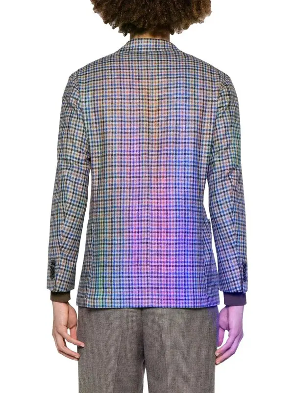 SARTORIO NAPOLI Plaid-check Single-breasted Blazer - Grey