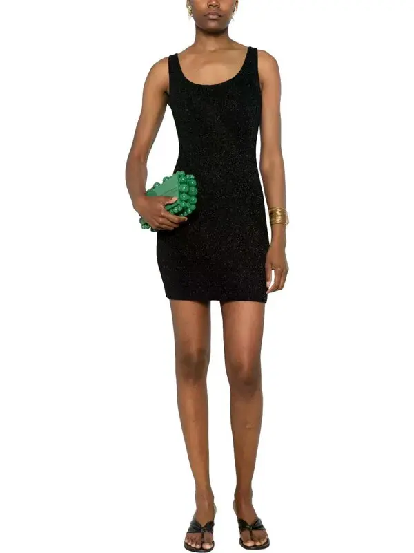 MC2 SAINT BARTH Lurex-knit Mini Dress - Black