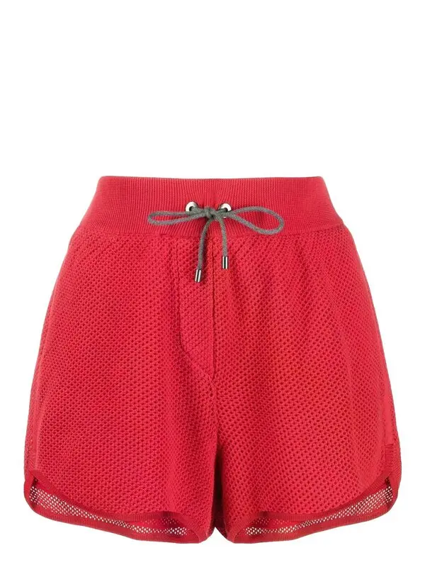 Brunello Cucinelli Drawstring Knit Shorts - Red