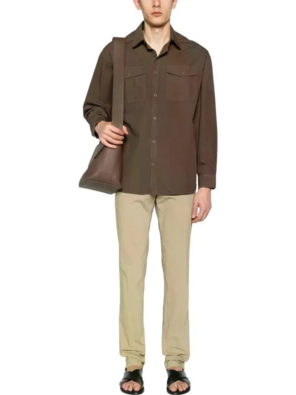 PT TORINO Mid-rise Slim-fit Trousers - Neutrals