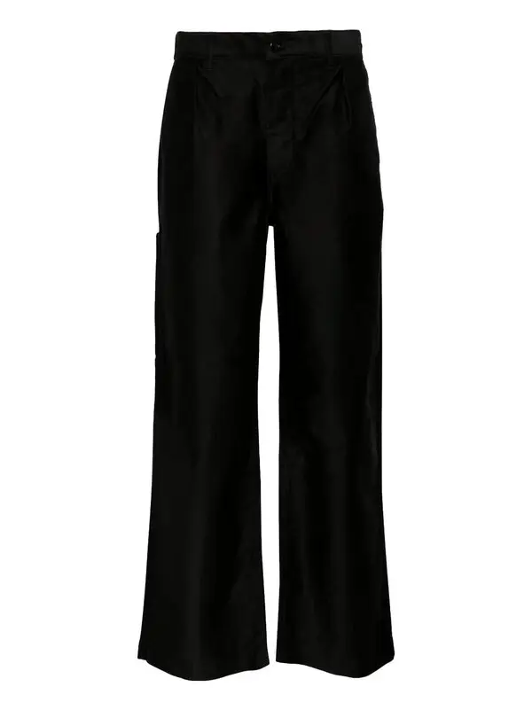 DANTON Straight-leg Cotton Trousers - Black