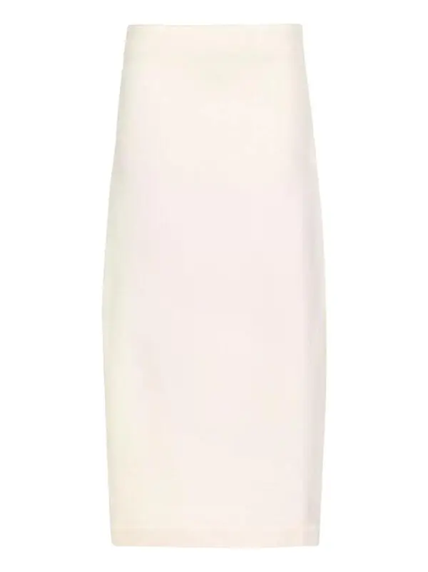 JIL SANDER Asymmetric Wool Midi Skirt - Neutrals