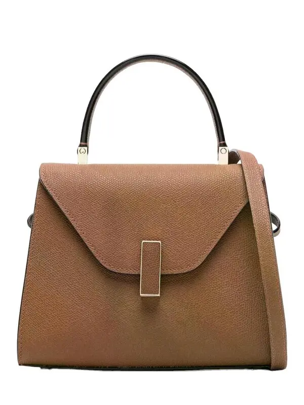 VALEXTRA Mini Iside Leather Tote Bag - Brown