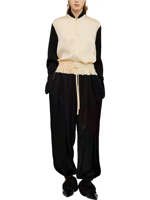 JIL SANDER Panelled Drawstring Straight-leg Track Pants - Black