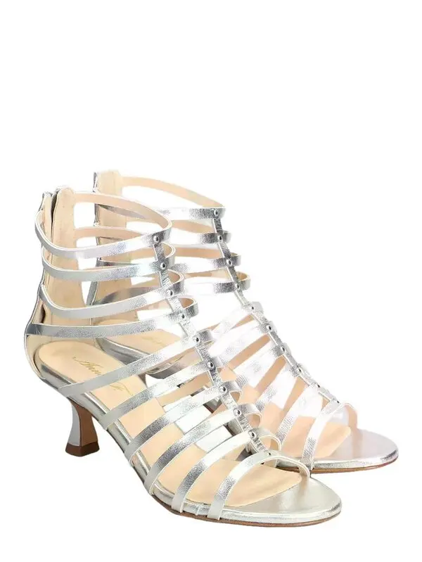 ANNA F. 55mm Leather Sandals - Silver