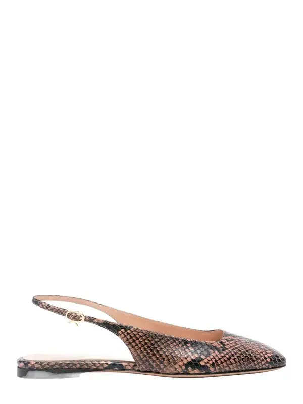 GIANVITO ROSSI Square-toe Leather Ballerina Shoes - Black