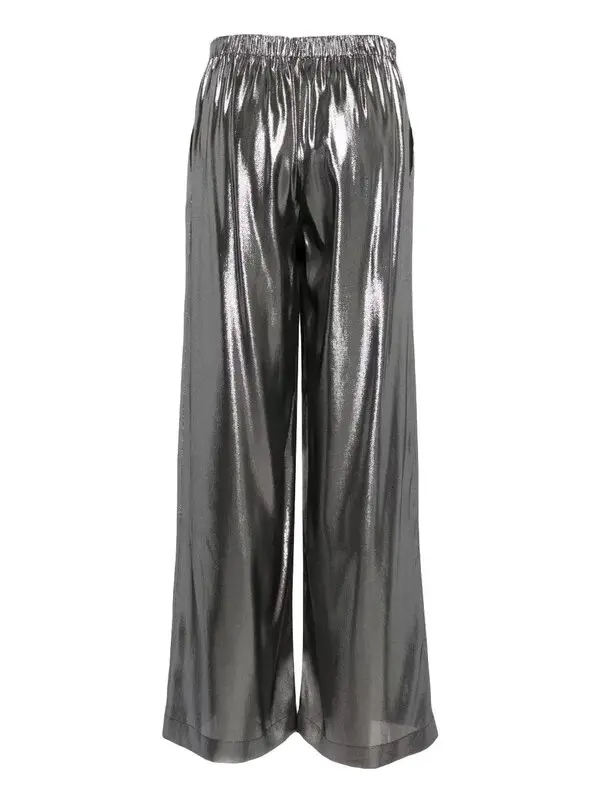 Carine Gilson Wide-leg Lurex Pyjama Trousers - Silver