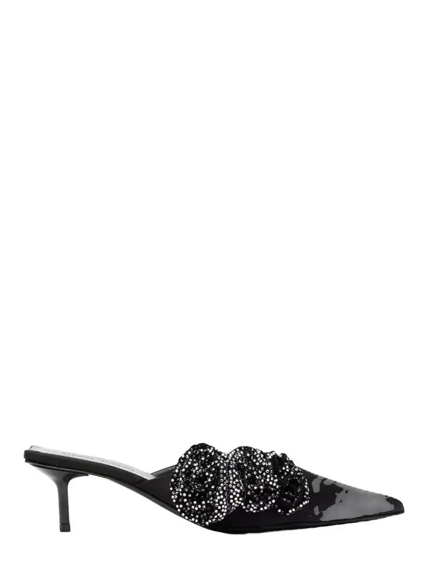 Magda Butrym Crystal Embellished Leather Mules - Black