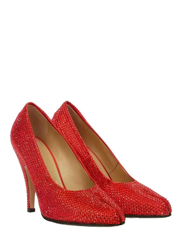 MAISON MARGIELA Tabi 110mm Rhinestone-embellished Pumps - Red