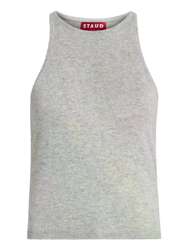Staud Ayana Ribbed-knit Tank Top - Grey