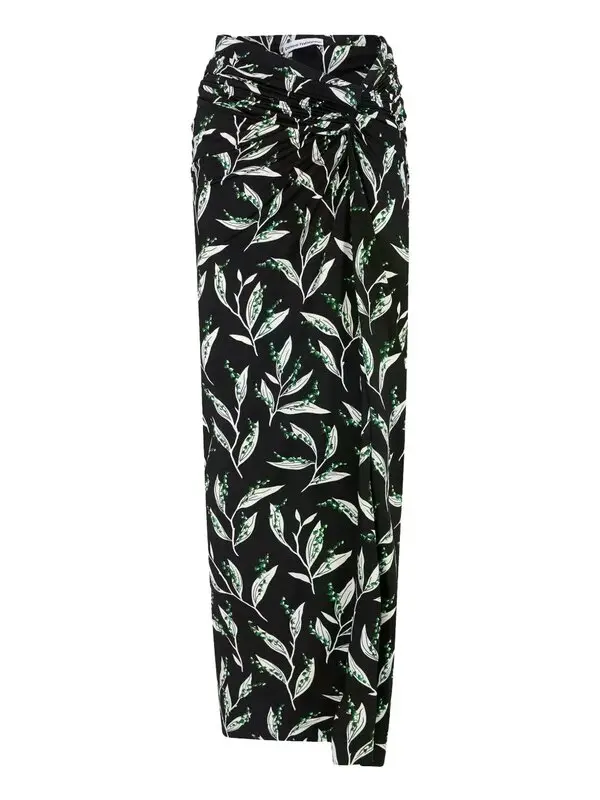 Rabanne Graphic-print High-waist Maxi Skirt - Black