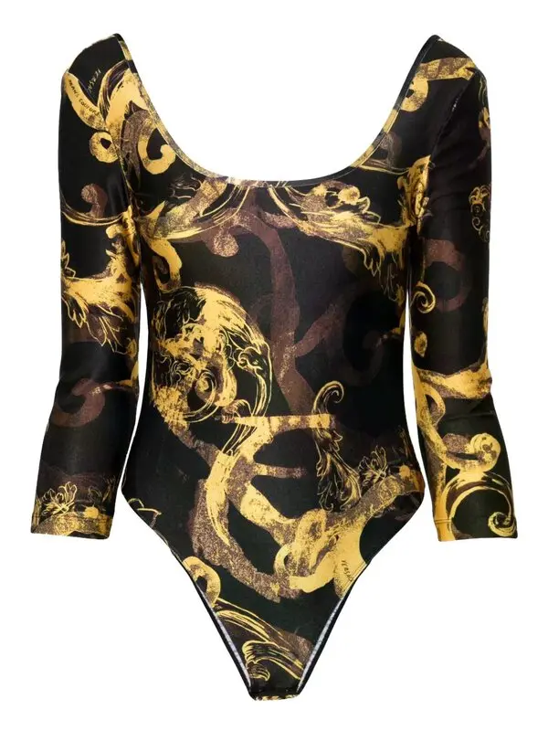 Versace Watercolour Couture Bodysuit - Black