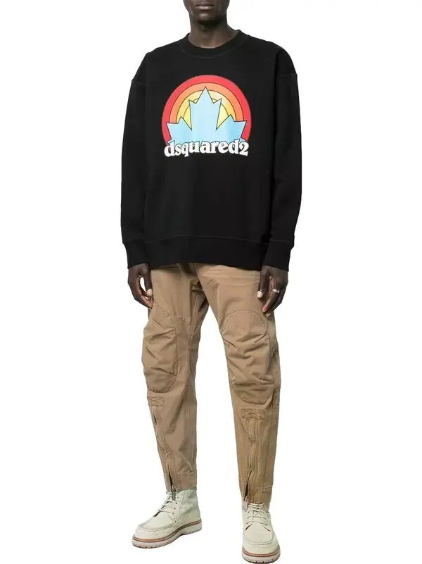 Dsquared2 Logo-print Cotton Sweatshirt - Black