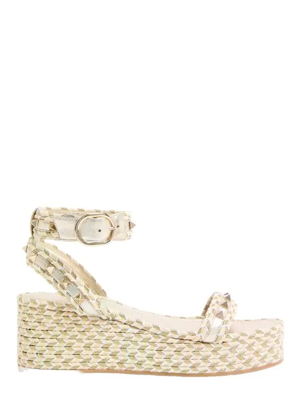Valentino Garavani Rockstud Flatform Sandals - Neutrals