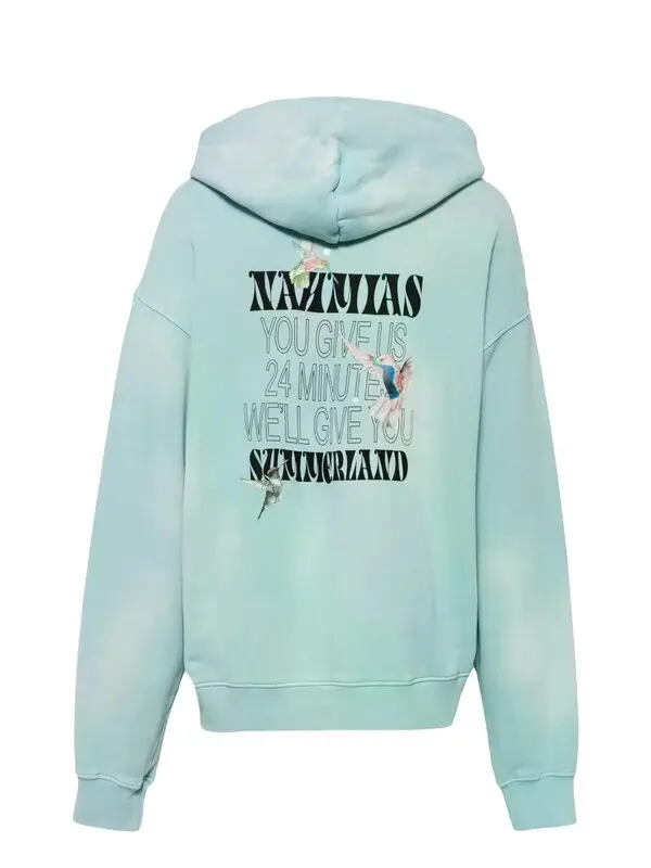 NAHMIAS Cotton Hoodie With Logo Print - Blue