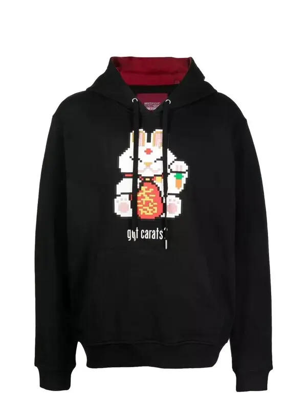 MOSTLY HEARD RARELY SEEN 8-BIT Graphic Print Cotton Hoodie - Black