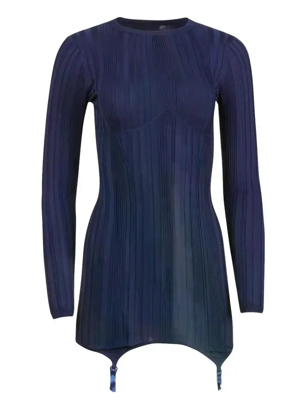 FLEUR DU MAL Garter Mini Dress - Blue