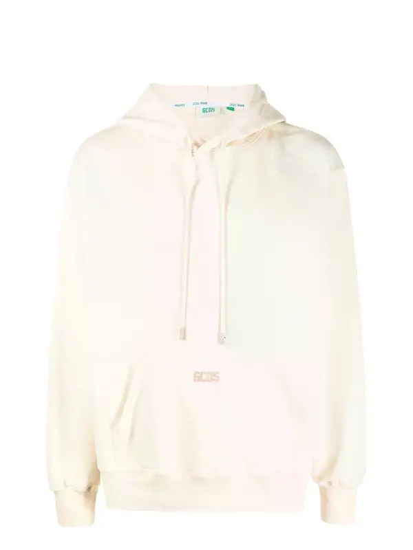 Gcds Logo Detail Drawstring Hoodie - Neutrals