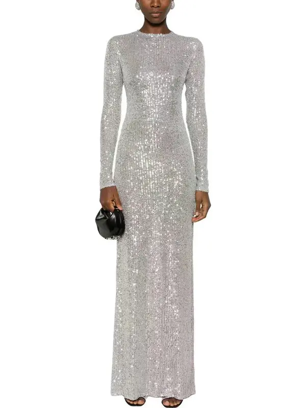 ATU BODY COUTURE Sequined Maxi Dress - Silver