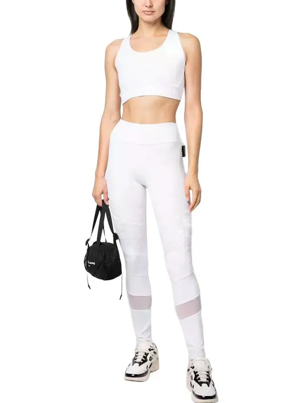 PLEIN SPORT Logo-waistband Leggings - White