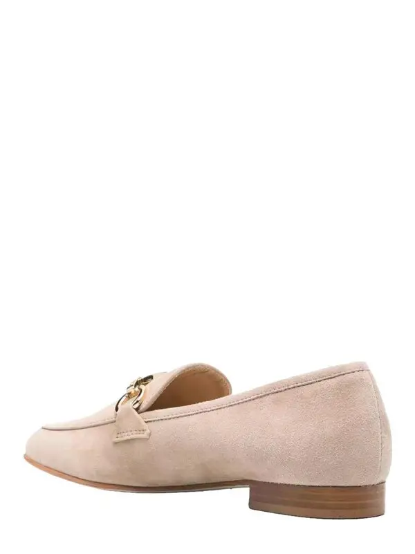 Casadei Suede Loafers With Crystal Embellishment - Neutrals
