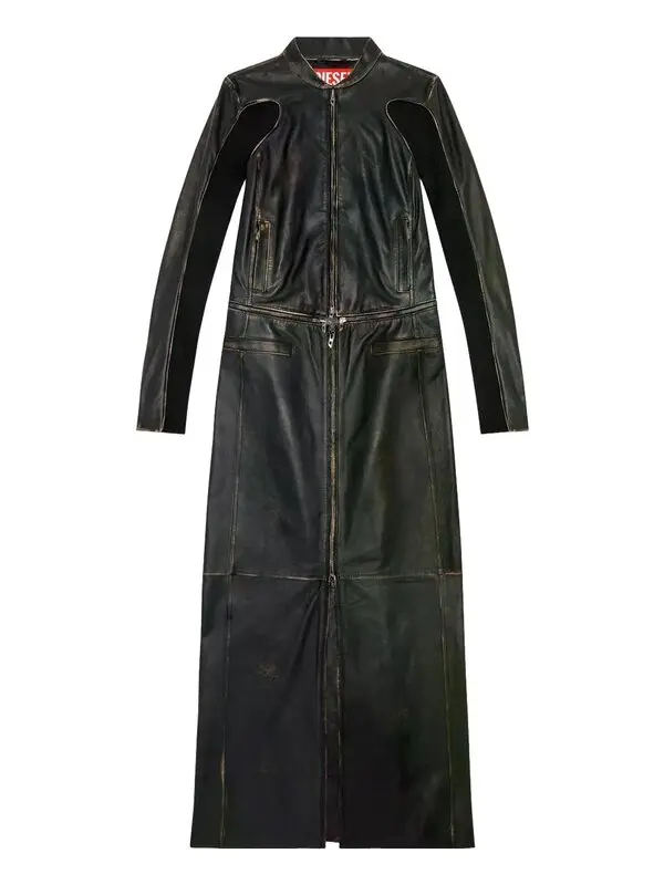 DIESEL® L-tot Leather Maxi Dress - Black