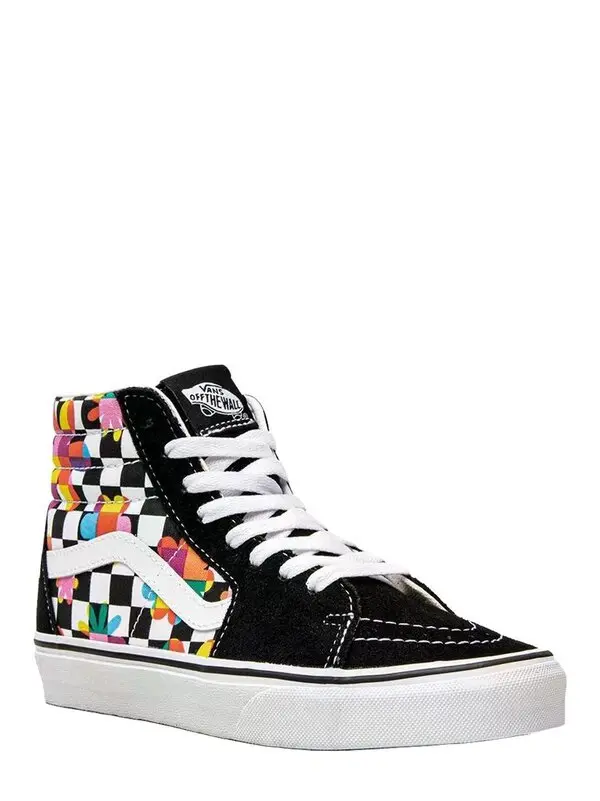 VANS Sk8-hi Floral Checkerboard Sneakers - Black