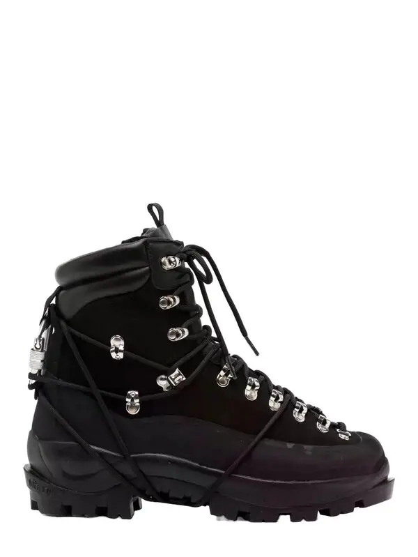 HELIOT EMIL Leather Lace-up Hiking Boots - Black