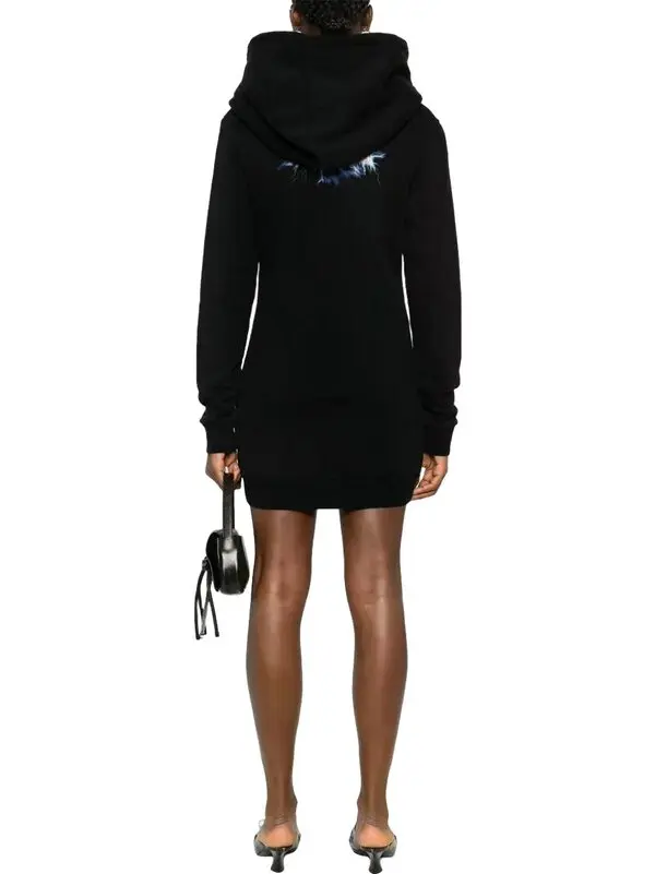ABRA Graphic-print Hoodie Mini Dress - Black