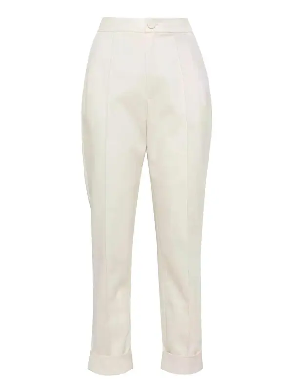 Dice Kayek Straight-fit Cotton Blend Trousers - Neutrals
