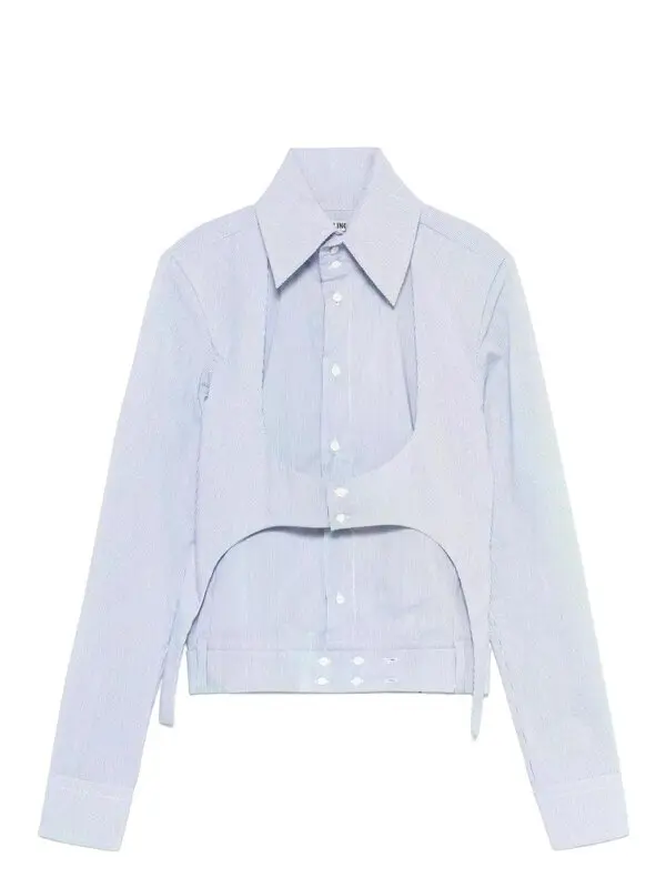 Ottolinger Belted High-collar Shirt - Blue