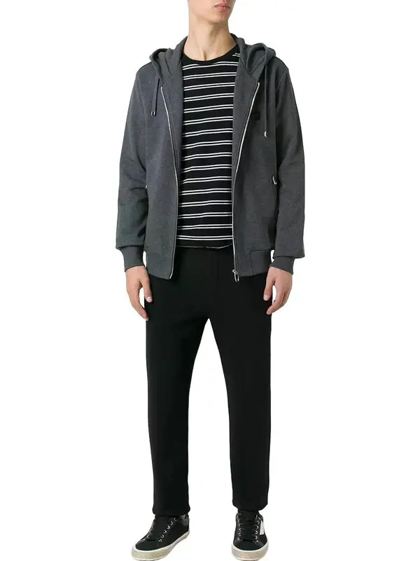 Dolce & Gabbana Zip-up Cotton Hoodie - Grey