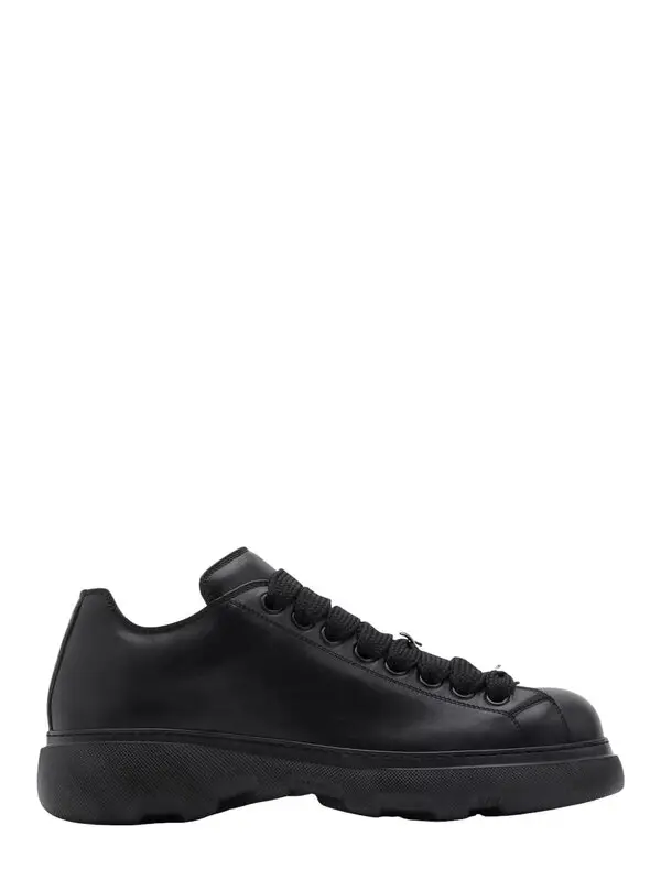 Burberry Ranger Barbed-wire Leather Sneakers - Black