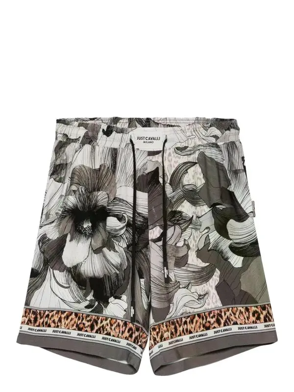 Just Cavalli Floral Print Shorts - Grey