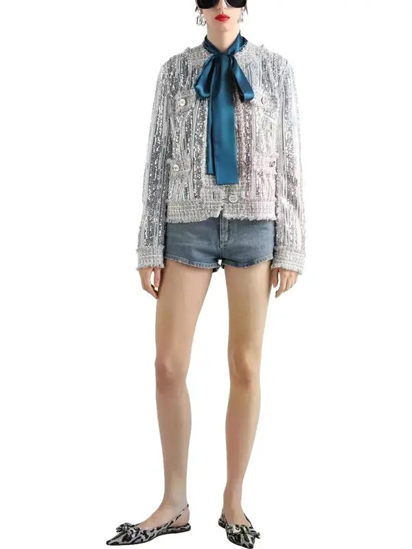 Dolce & Gabbana Sequinned Jacket - Silver