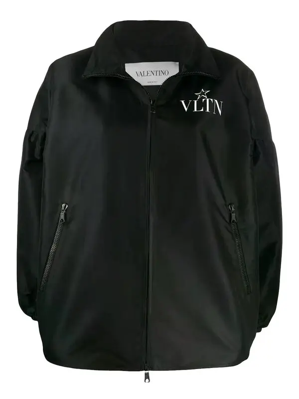 Valentino Garavani Logo Print Bomber Jacket - Black