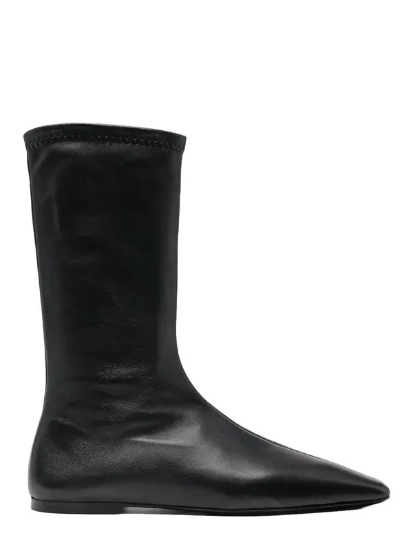 TOTEME Leather Sock Boots - Black