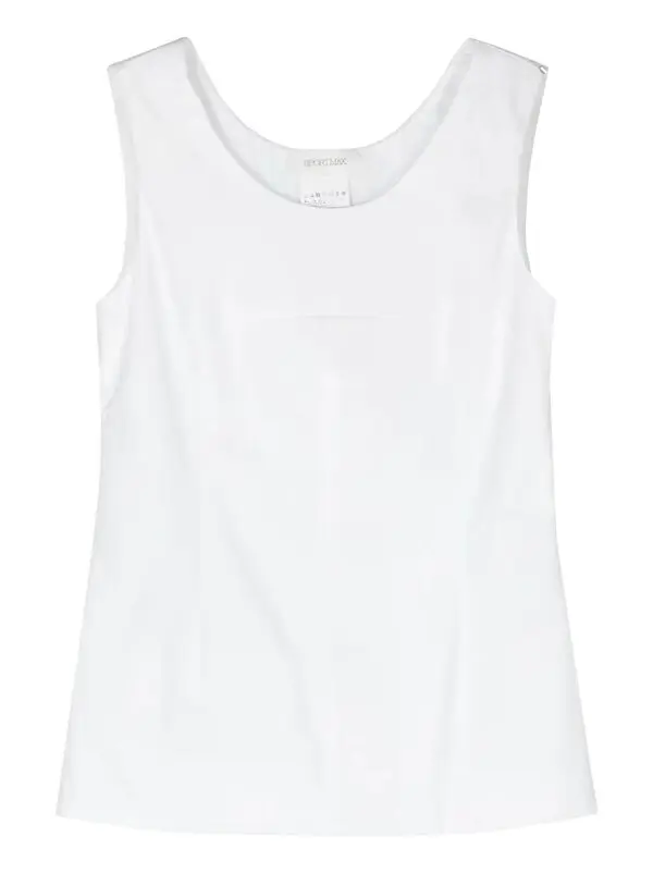 Sportmax Sleeveless Blouse With Padded Panels And Crystal Detail - White