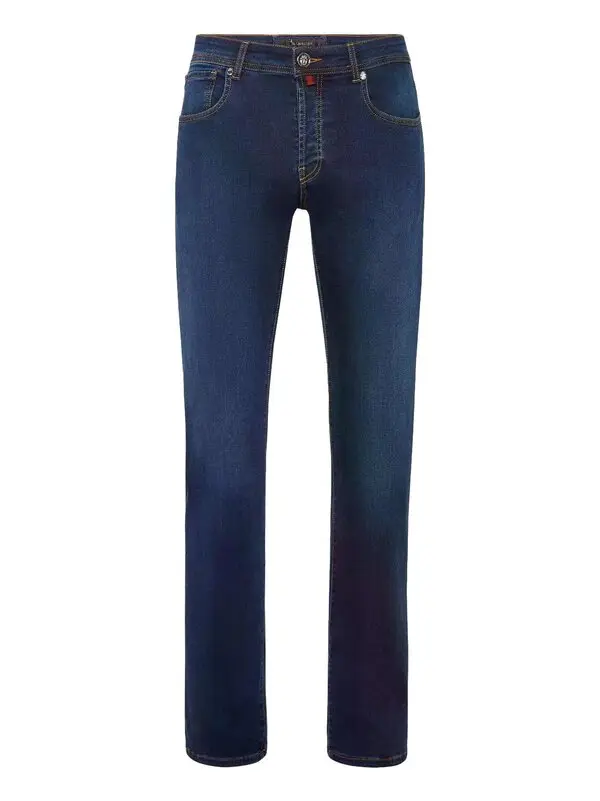 BILLIONAIRE Low-rise Straight-leg Jeans - Blue