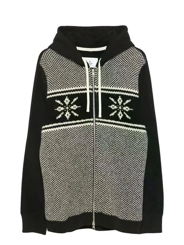 Junya Watanabe Intarsia-knit Hoodie - Black