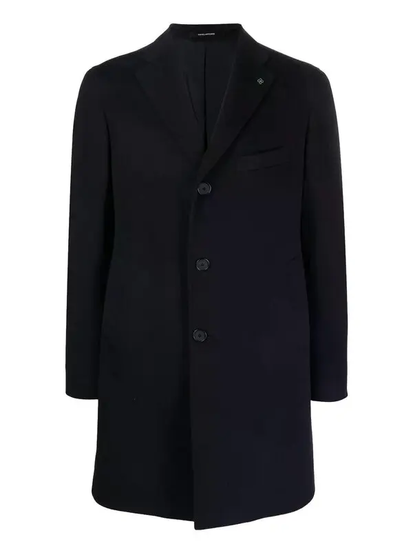 Tagliatore Single-breasted Virgin Wool-cashmere Blend Coat - Blue
