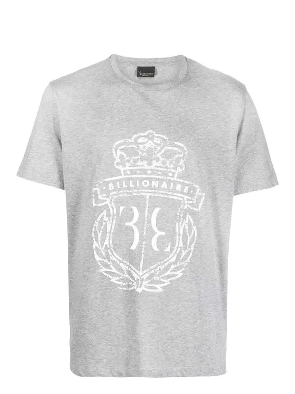 BILLIONAIRE Logo-print Detail T-shirt - Grey