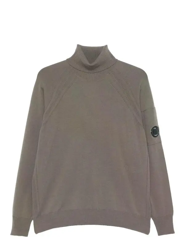 C.P. COMPANY Virgin Wool Blend Roll Neck Sweater - Grey